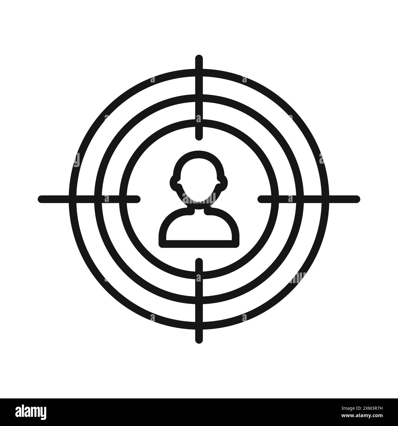 Target icon Black line art vector in black and white outline set ...