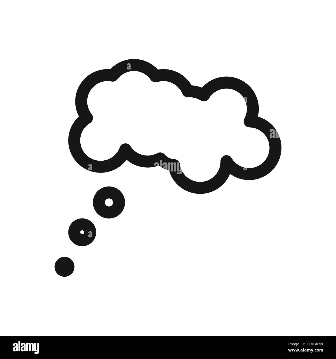 Thinking bubble icon Black line art vector in black and white outline set collection sign Stock ...