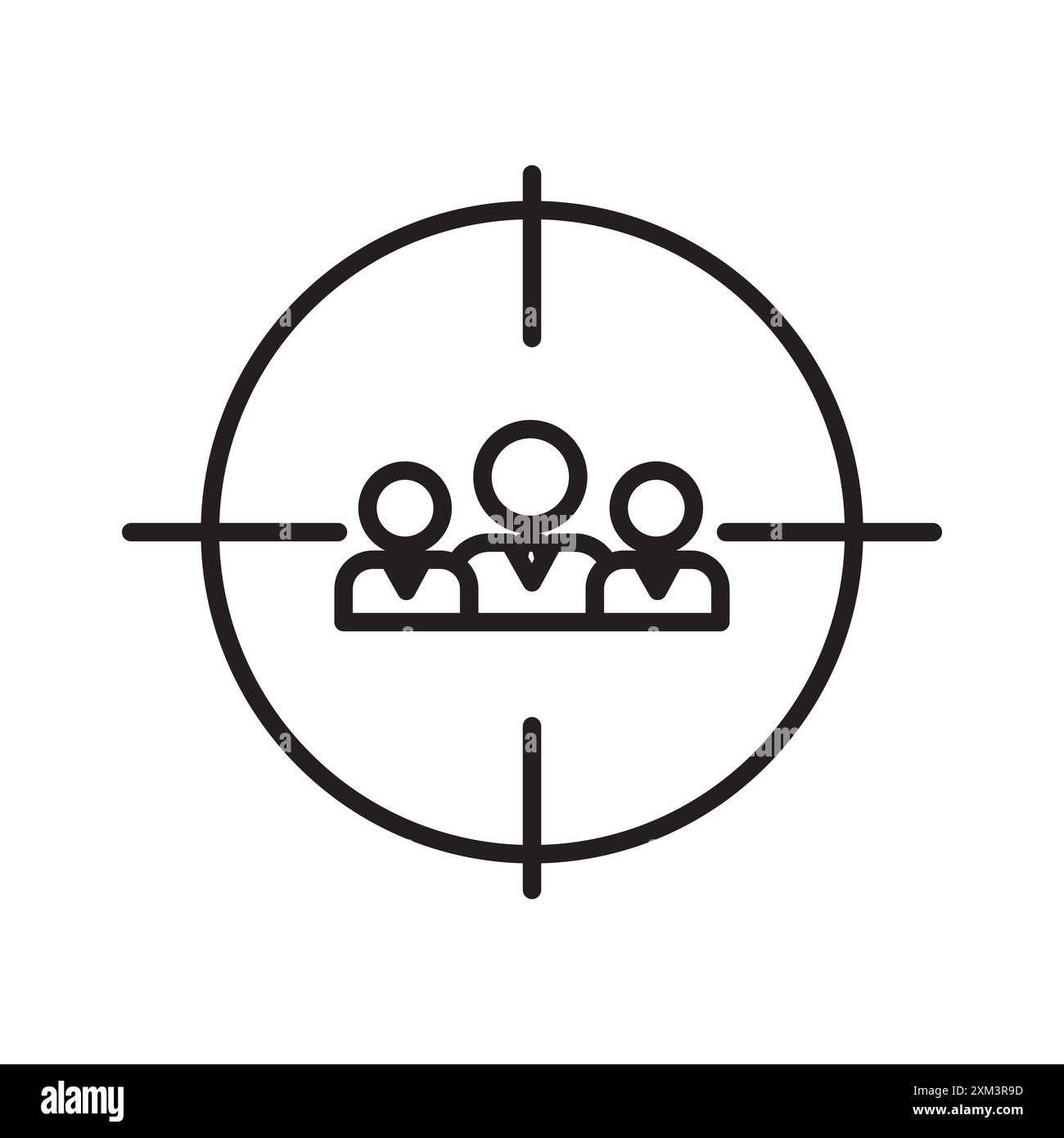 Target Audience Icon Black Line Art Vector In Black And White Outline Set Collection Sign Stock