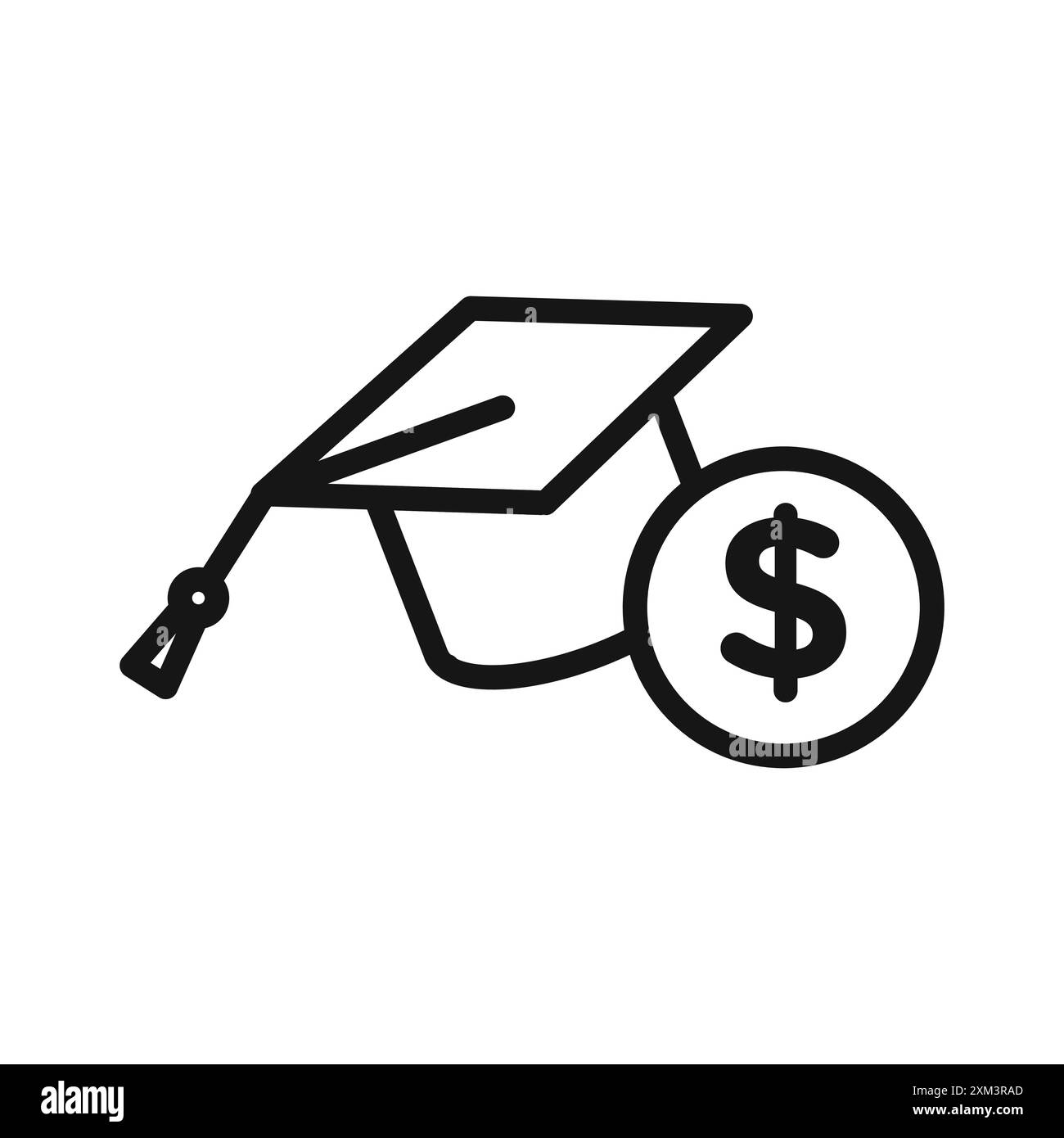 tuition fee icon Black line art vector in black and white outline set collection sign Stock ...