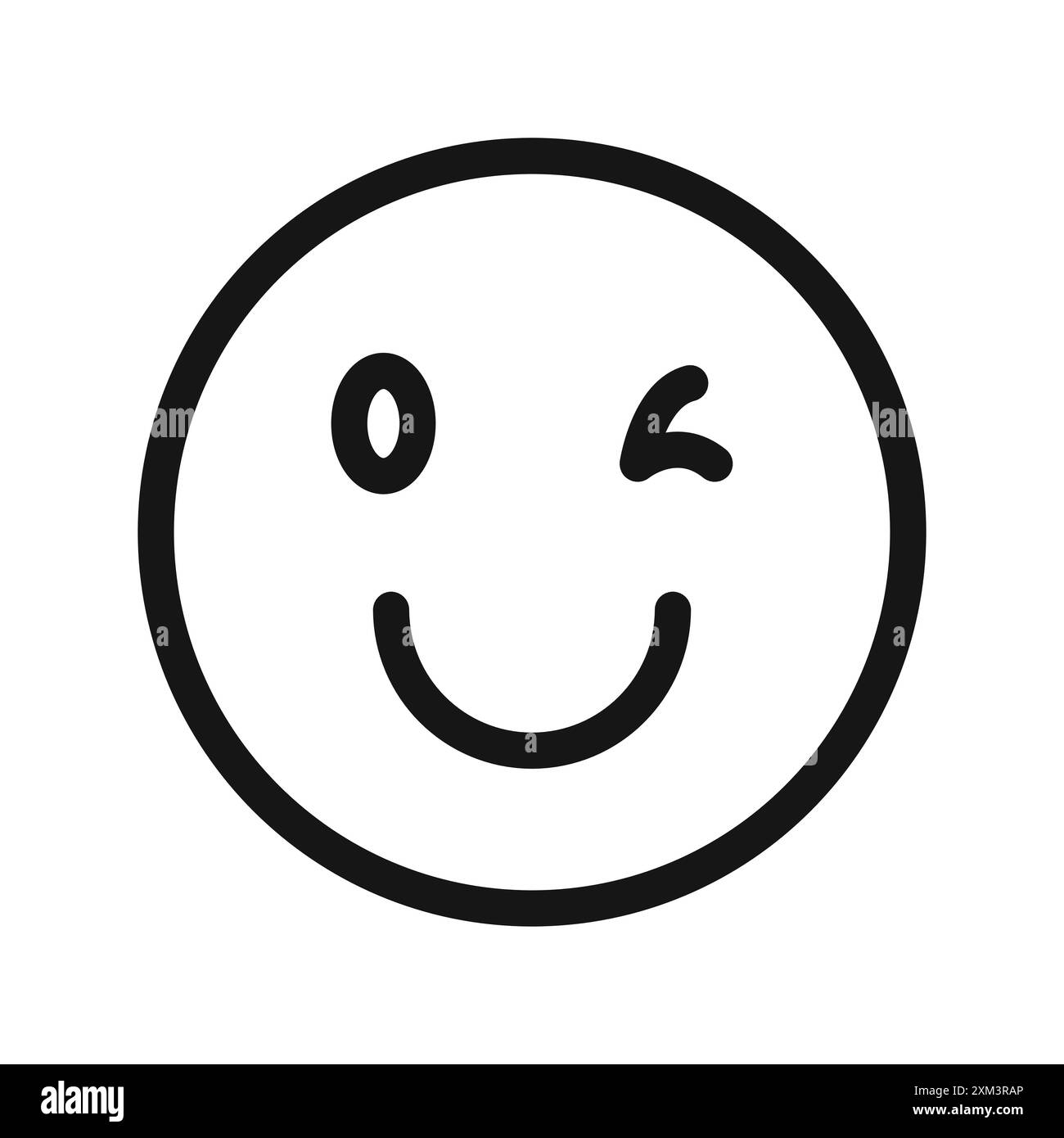 Winking eye icon Black line art vector in black and white outline set collection sign Stock ...