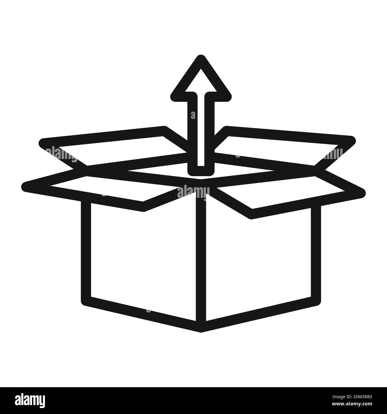 Unpack icon Black line art vector in black and white outline set ...