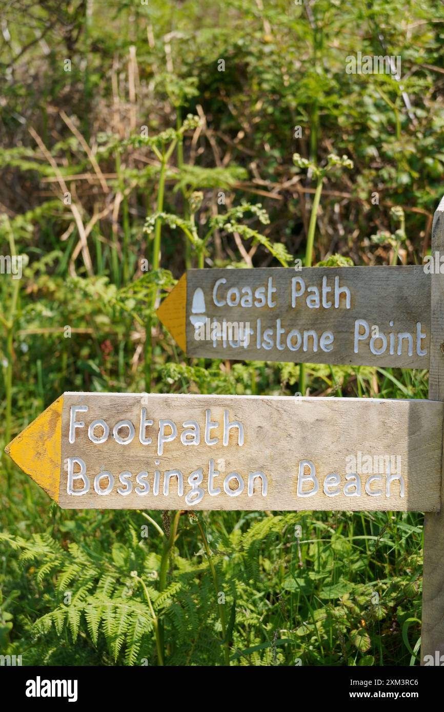South West Coast Path Wooden Fingerpost for Bossington, Bossington ...