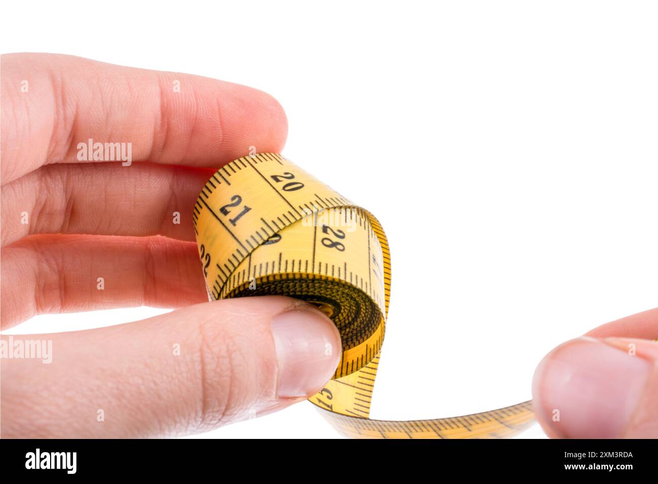 Measure tape ruler isolated on white background. Metric measurement ...
