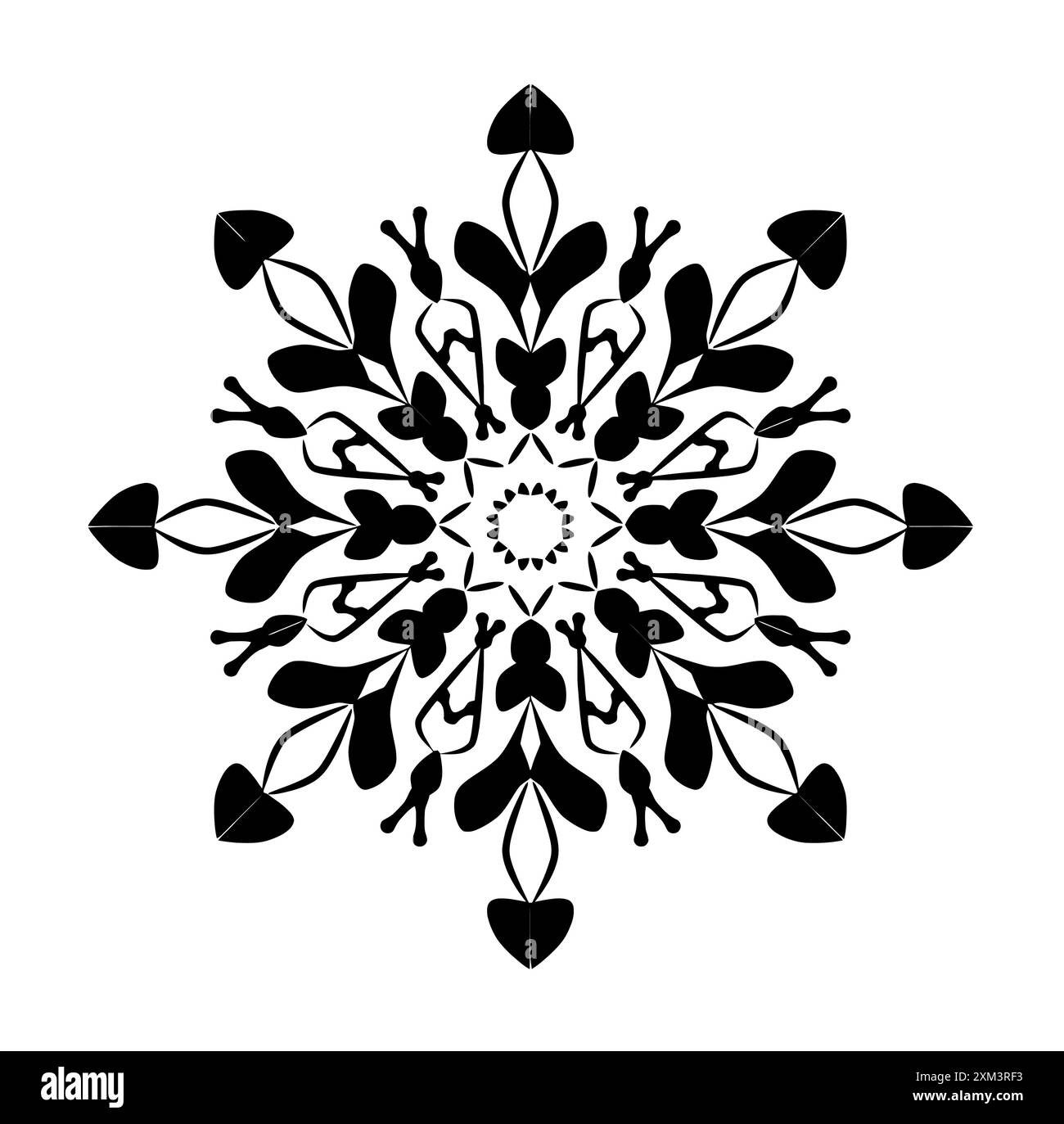 Cute pattern snowflakes on Black and White Stock Photos & Images - Alamy