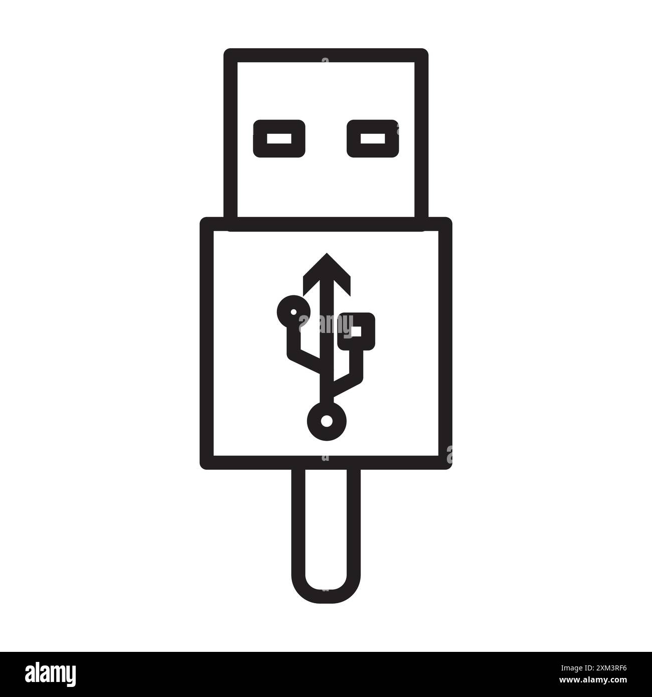 Usb icon Black line art vector in black and white outline set ...