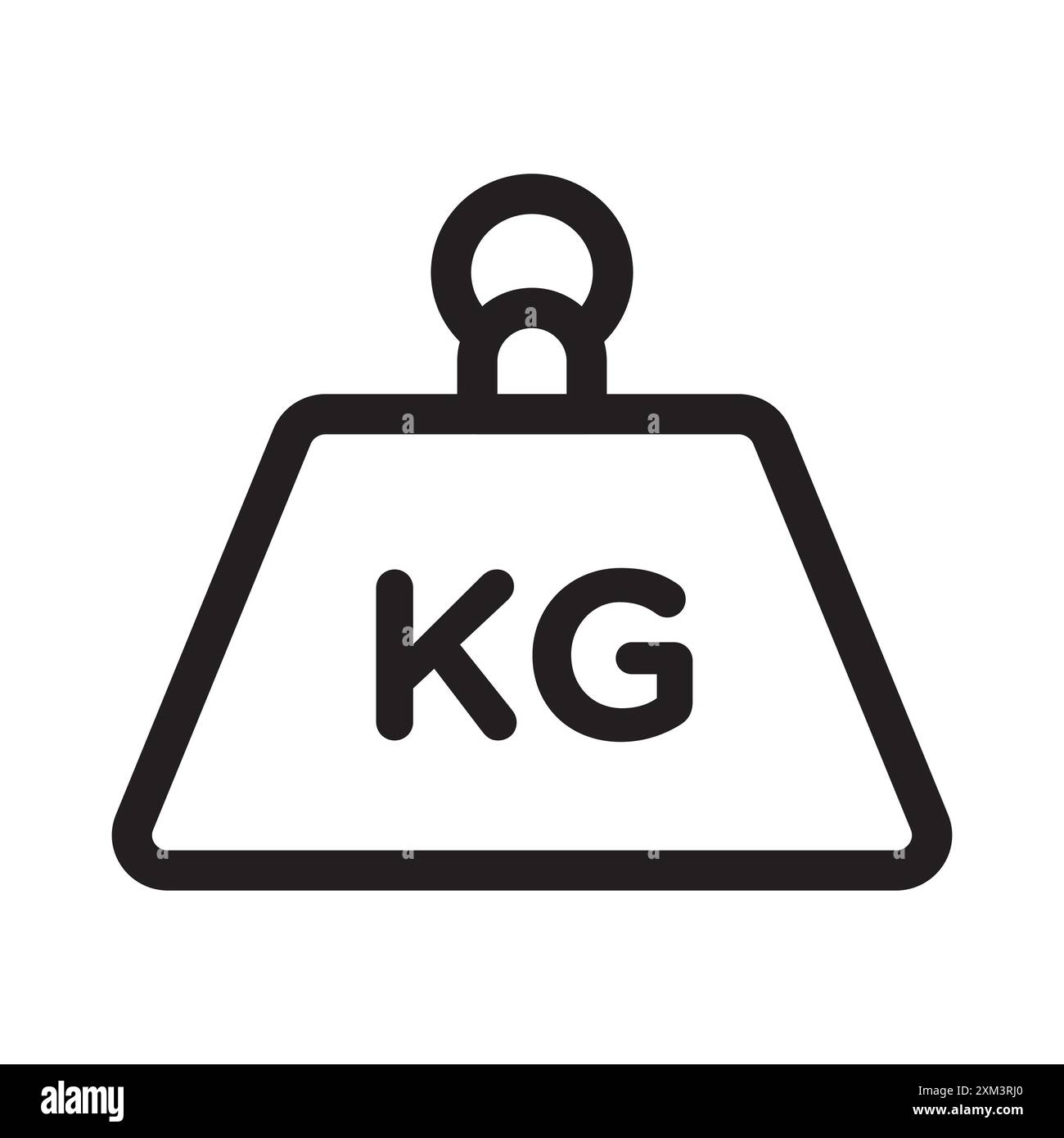 Weight kilogram icon Black line art vector in black and white outline ...