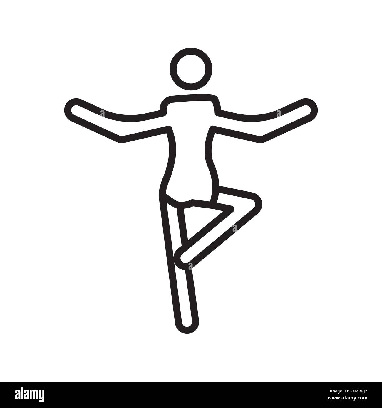 Yoga pose icon Black line art vector in black and white outline set collection sign Stock Vector ...