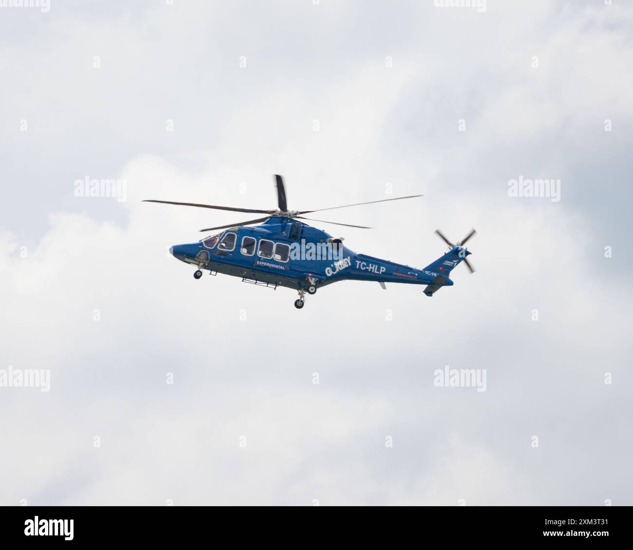 Turkish Aerospace, TAI T625 Gokbey helicopter flying at the 2024 ...