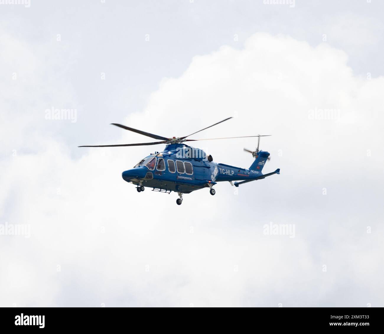 Turkish Aerospace, TAI T625 Gokbey helicopter flying at the 2024 ...