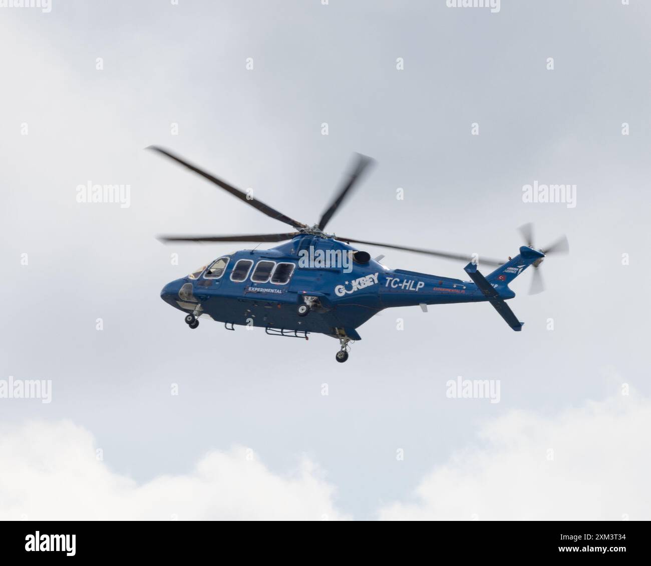 Turkish Aerospace, TAI T625 Gokbey helicopter flying at the 2024 ...