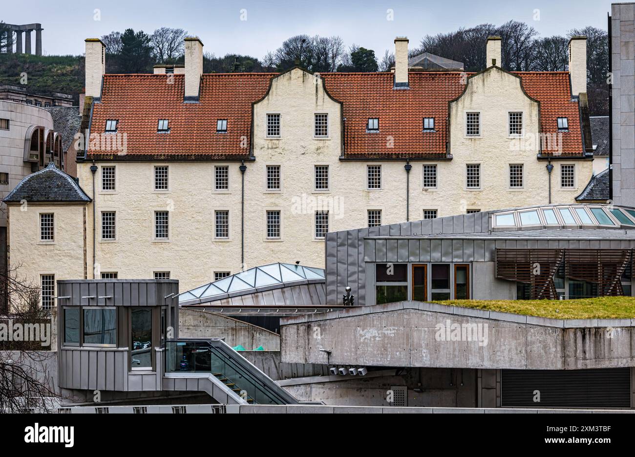 Contrast of old and new architecture of Queensberry House and Scottish ...