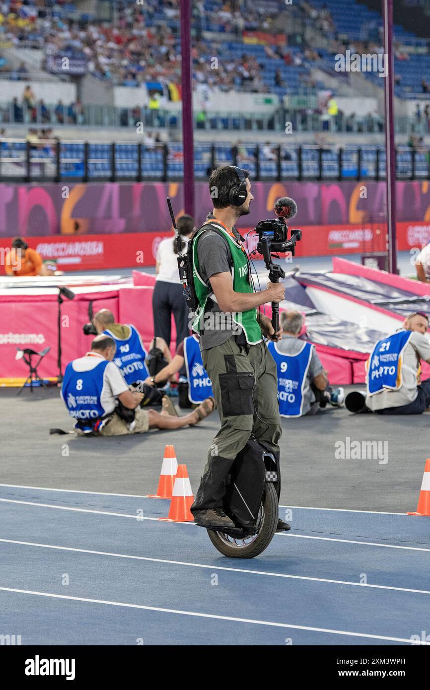Cameraman with monowheel at the European Athletics Championships Roma ...