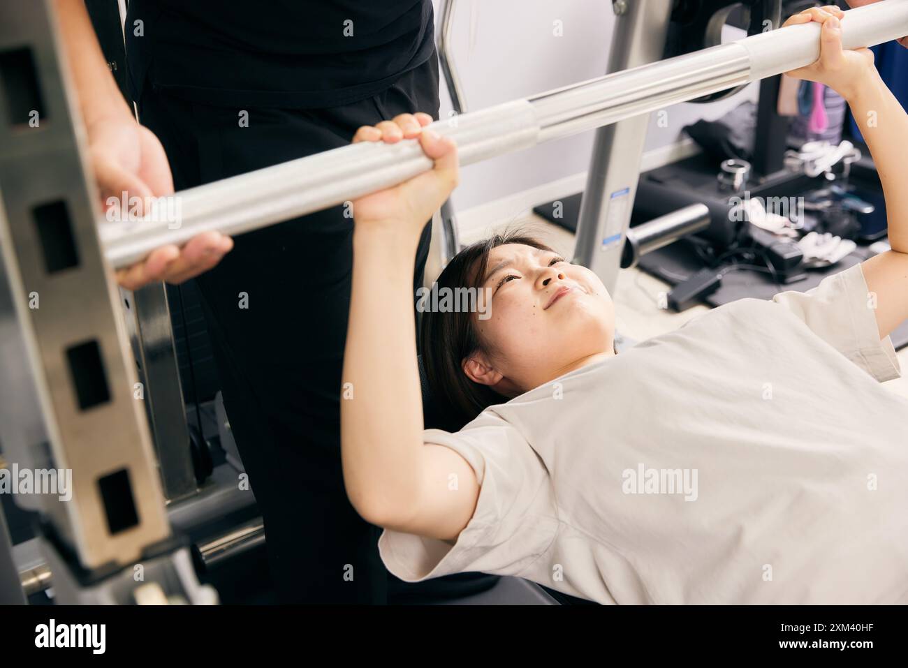 Asian woman pull up clothes hi-res stock photography and images - Alamy