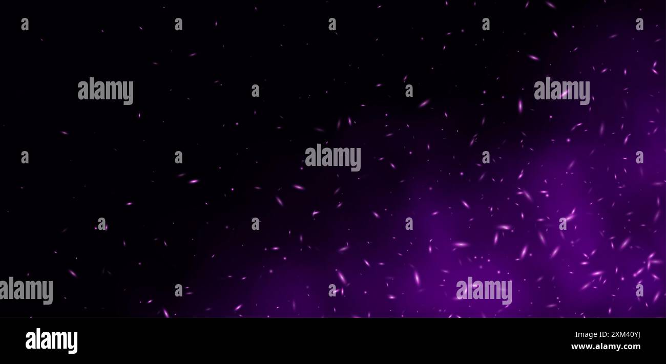 Purple flame with sparks, fire with flying cinder, abstract glowing ...
