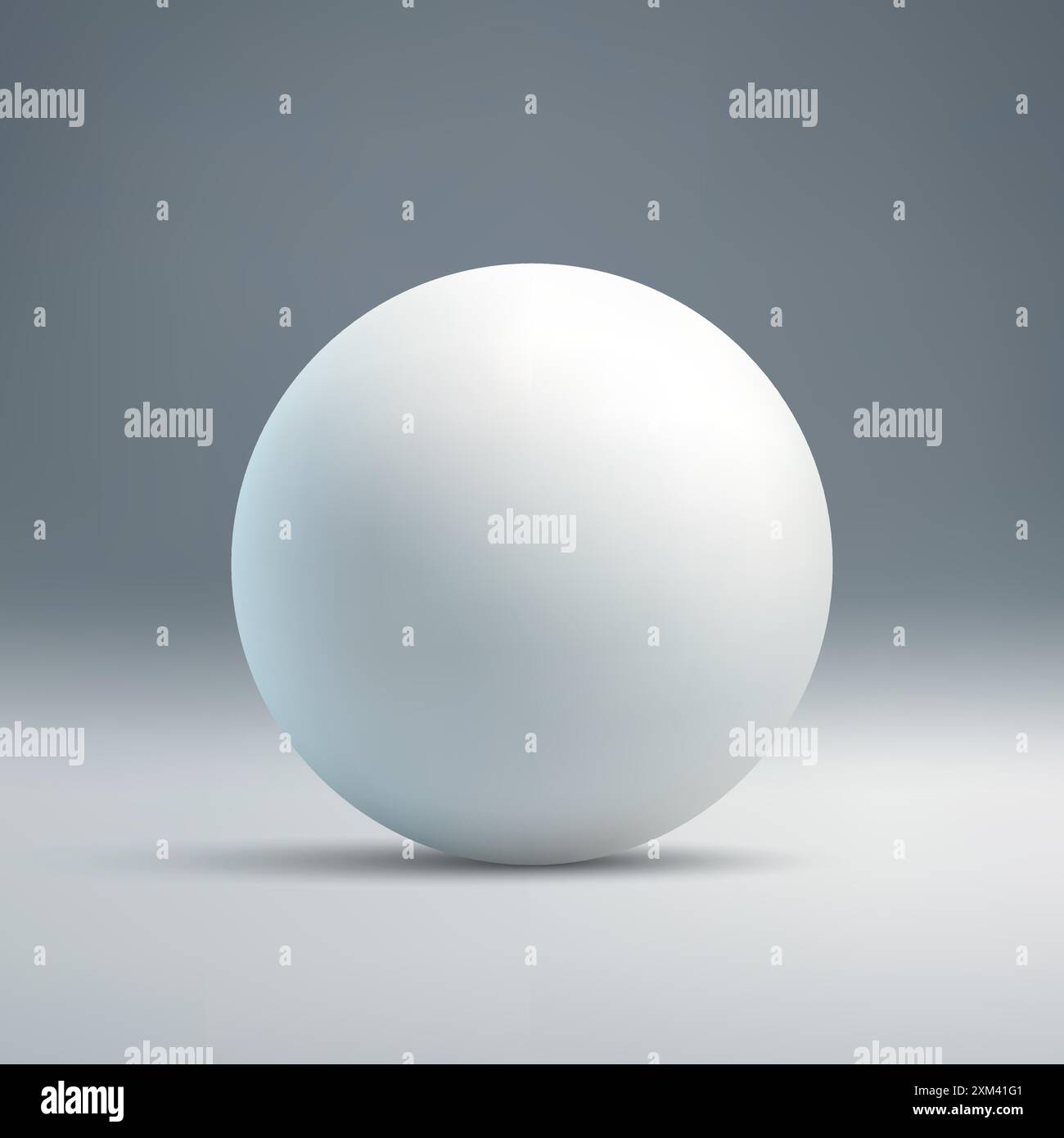 Simple white sphere on a gray gradient background, casting a soft ...