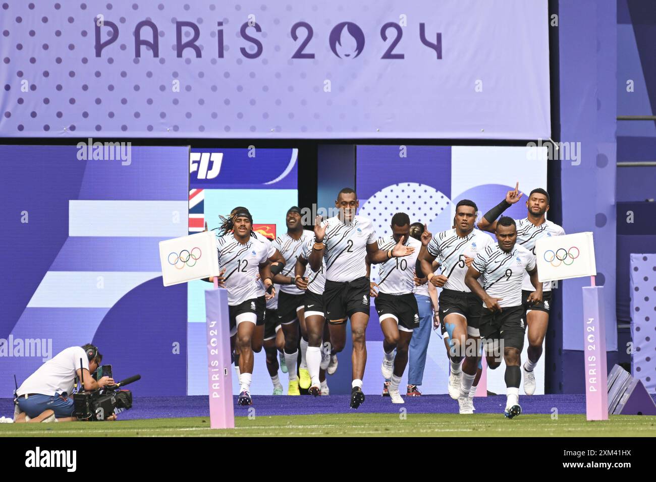 Fiji players, Rugby Sevens, Men's Pool C between Fiji and France during ...