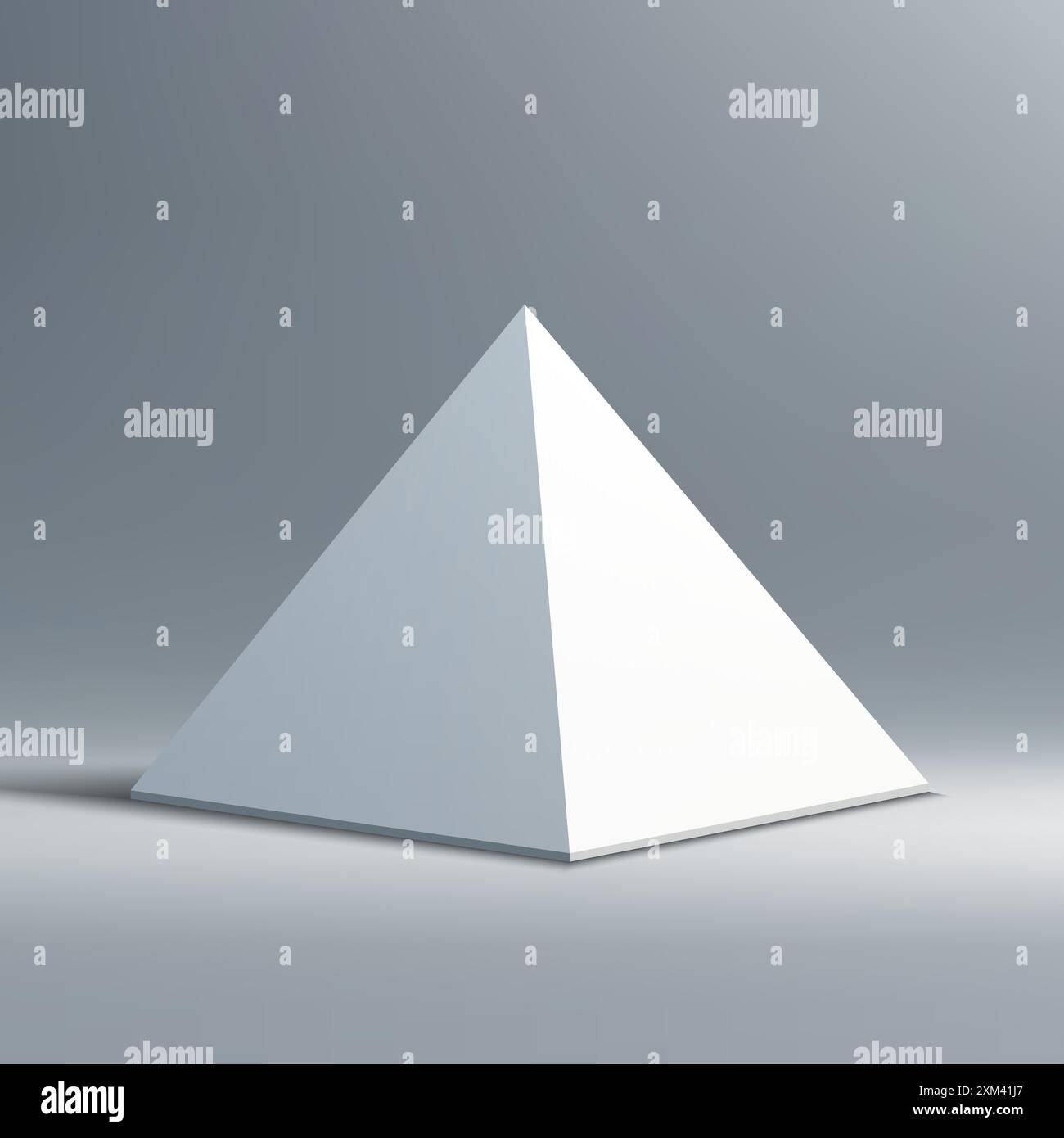 A sleek white pyramid set against a smooth gray backdrop, emphasizing ...