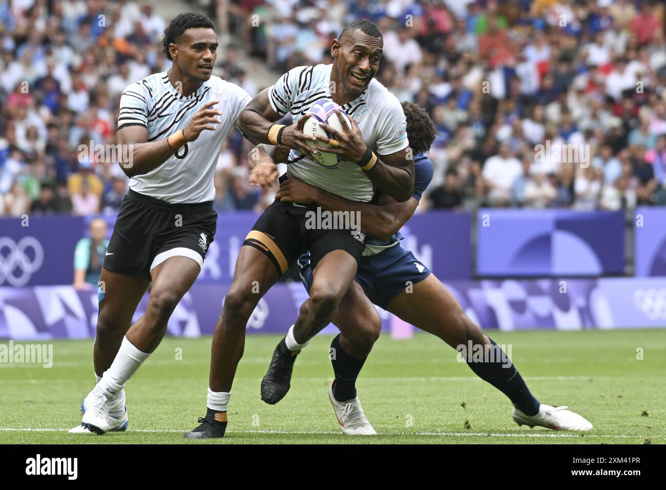 Joseva Talacolo (Fiji) and Jordan Sepho (France), Rugby Sevens, Men's ...