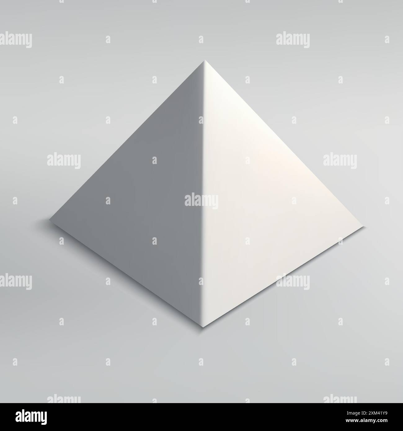 A sleek white pyramid set against a smooth gray backdrop, emphasizing ...