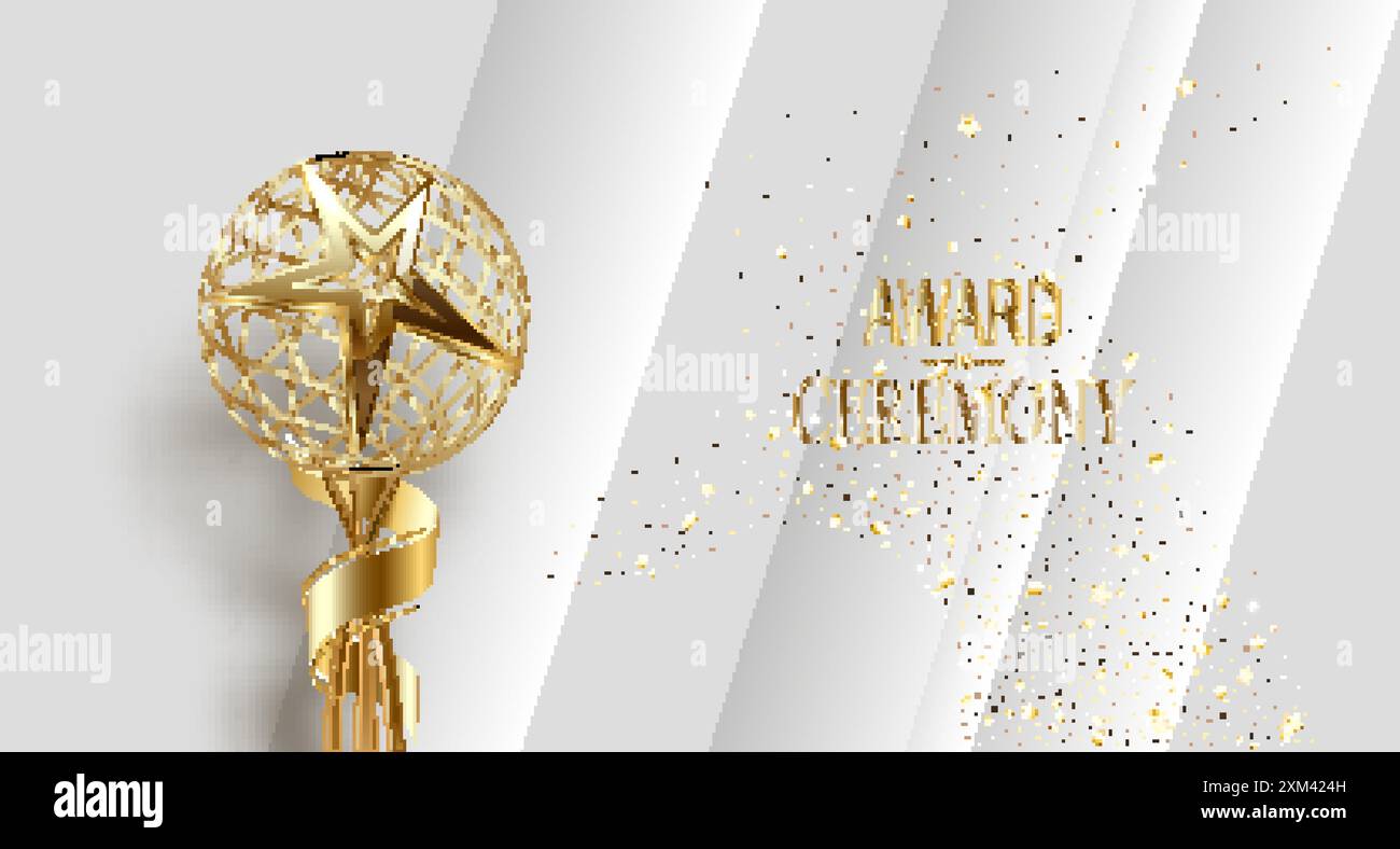 Realistic Golden Star Trophy Award in Vector Stock Vector Image & Art ...