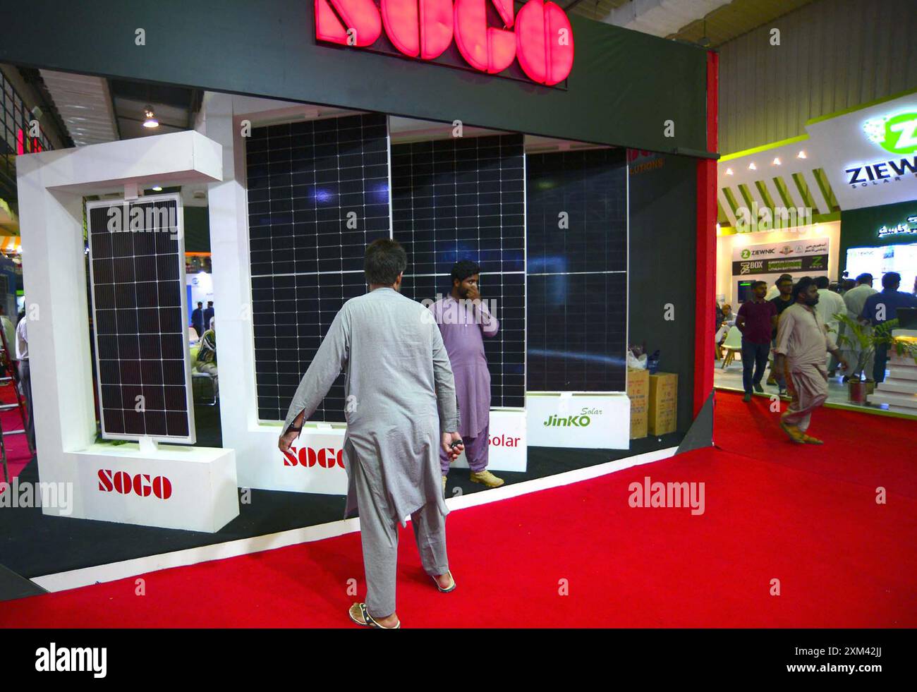 Visitors take keen interest at stall during the International Solar ...