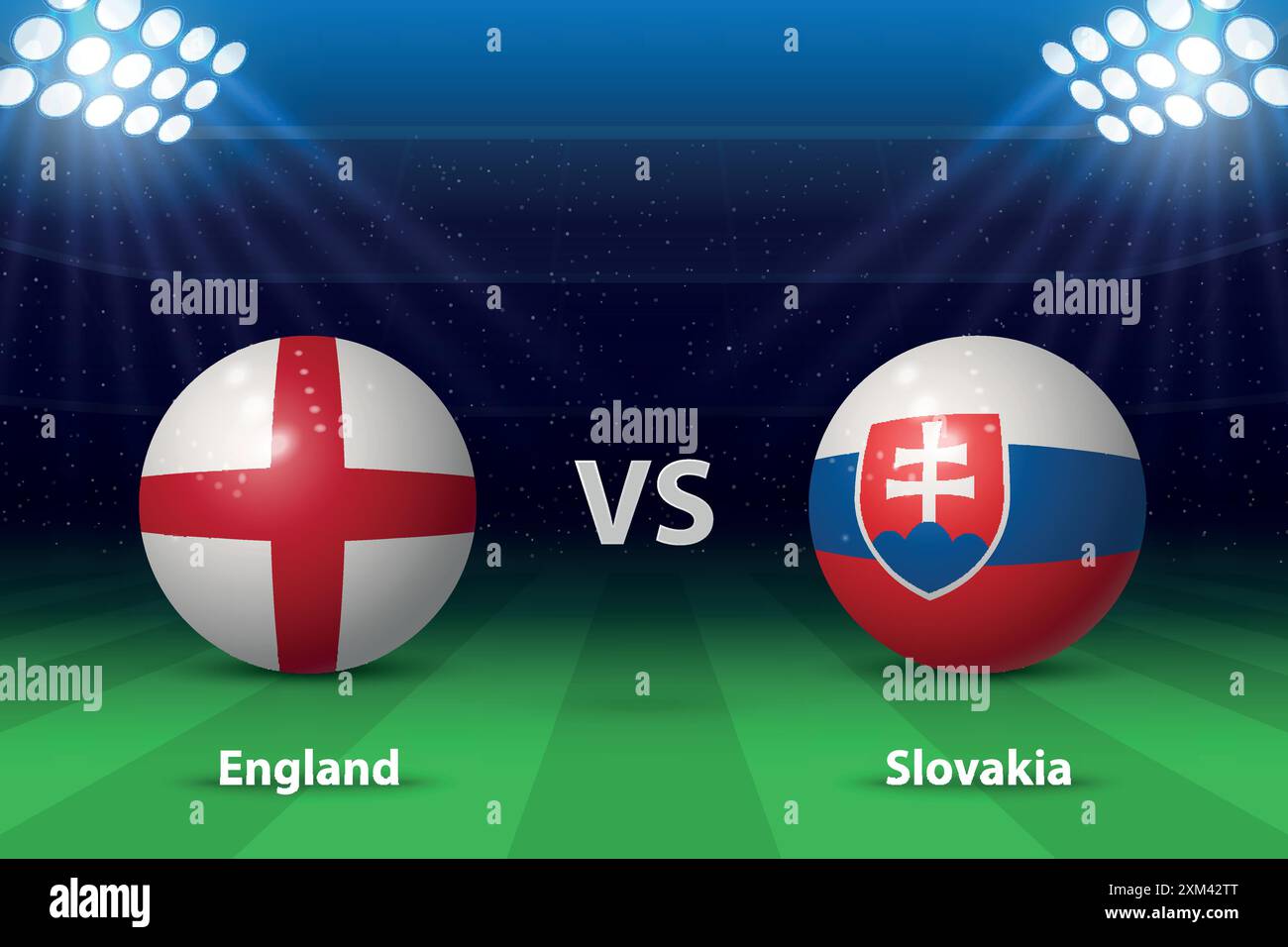 England vs Slovakia. Europe football tournament 2024, Soccer scoreboard ...