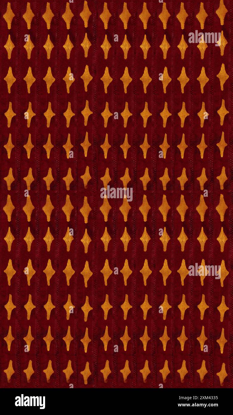 Red and golden star seamless pattern. Hand drawn watercolor festive ...