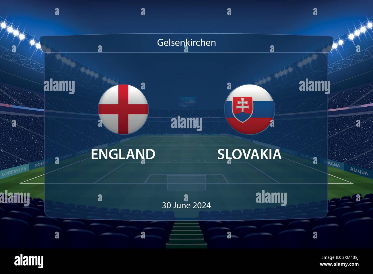 England vs Slovakia. Europe football tournament 2024, Soccer scoreboard ...
