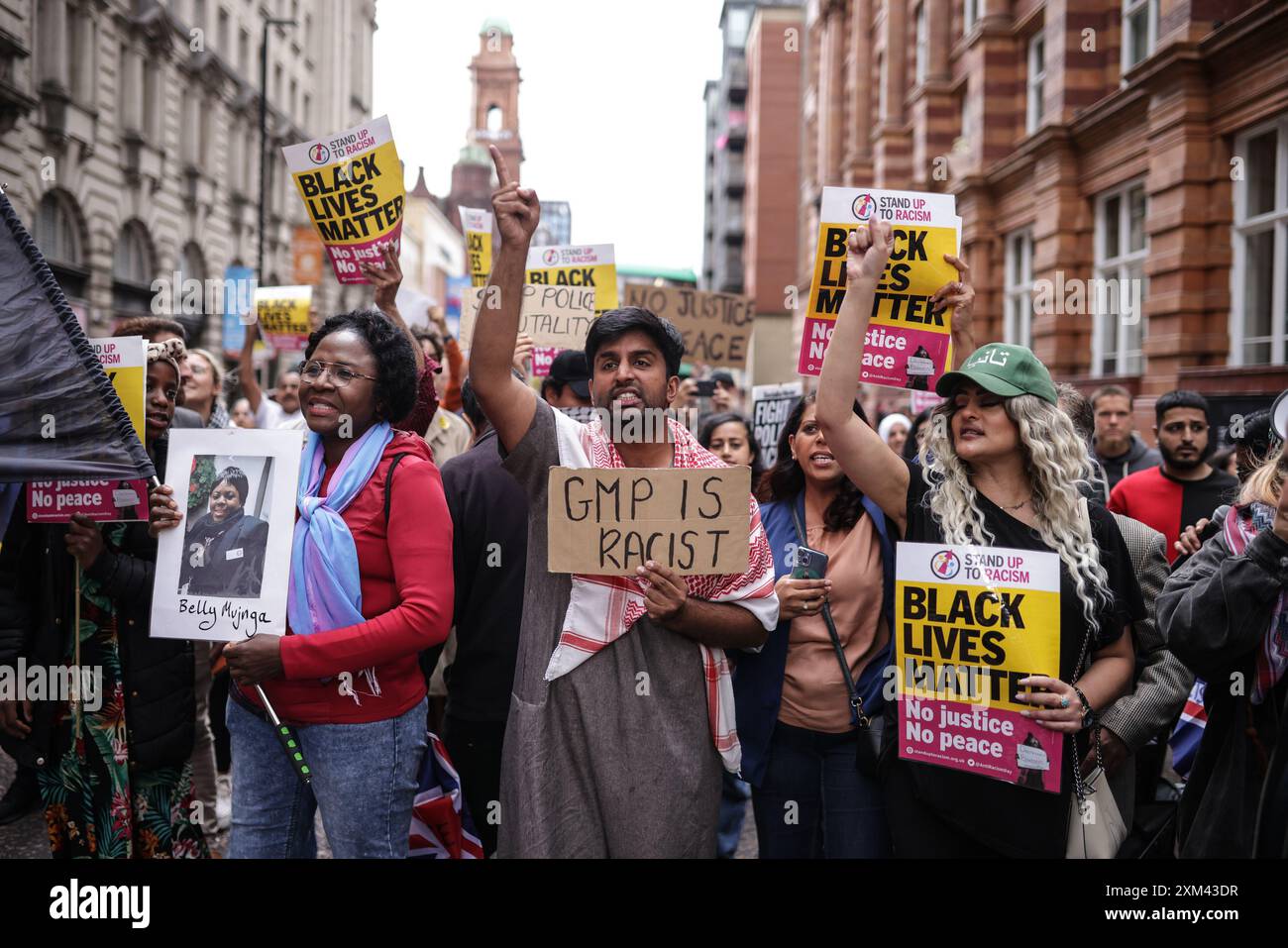 A Stand Up To Racism demonstration in Manchester after a police officer ...