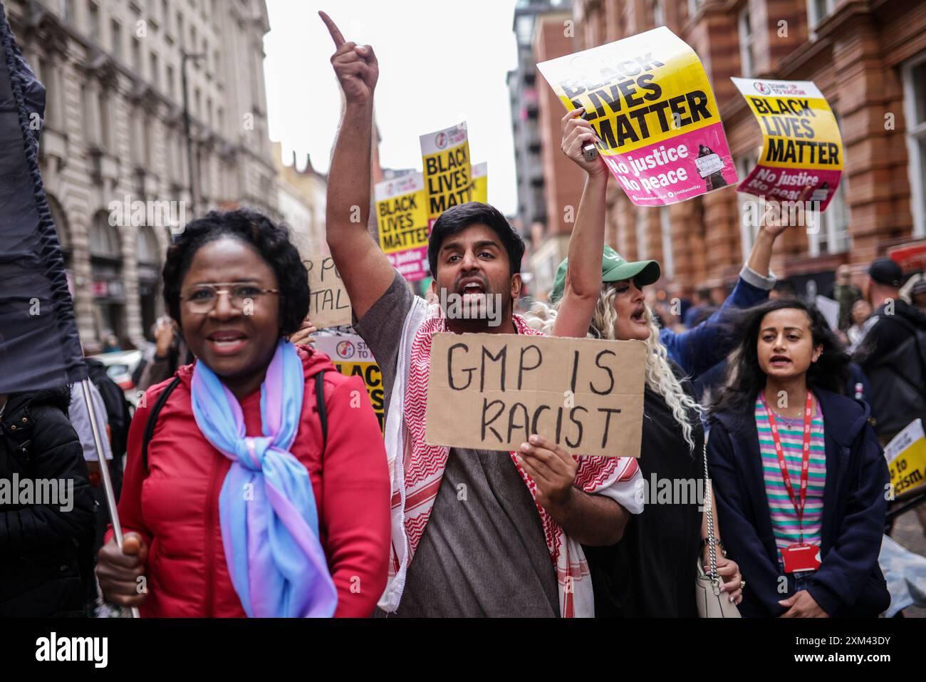 A Stand Up To Racism demonstration in Manchester after a police officer ...