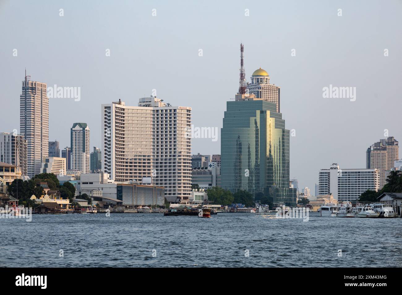 Landmar buildings in Bangkok, Thailad - Chao Phraya River Stock Photo ...