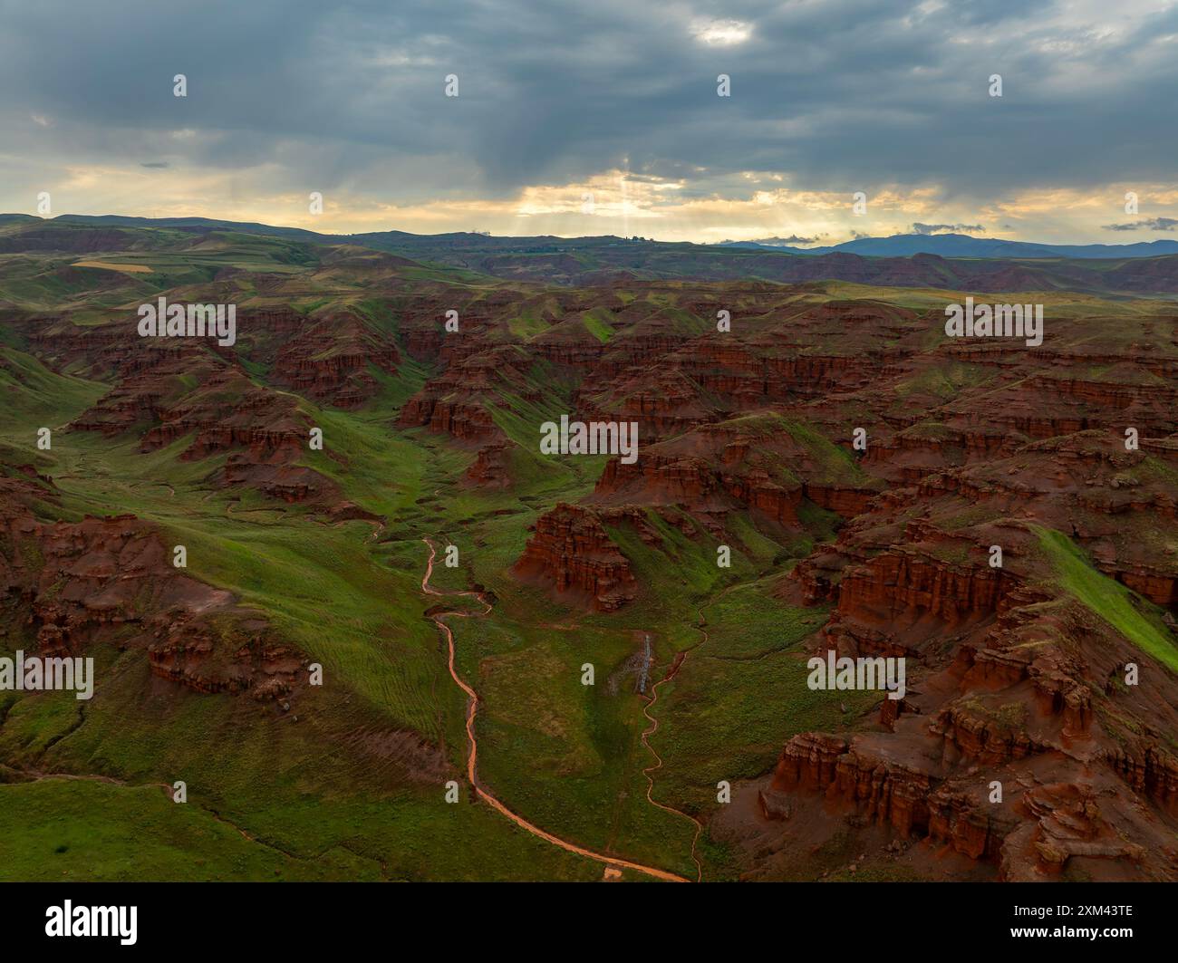 Red fairy chimneys shaped like formations that are millions of years ...