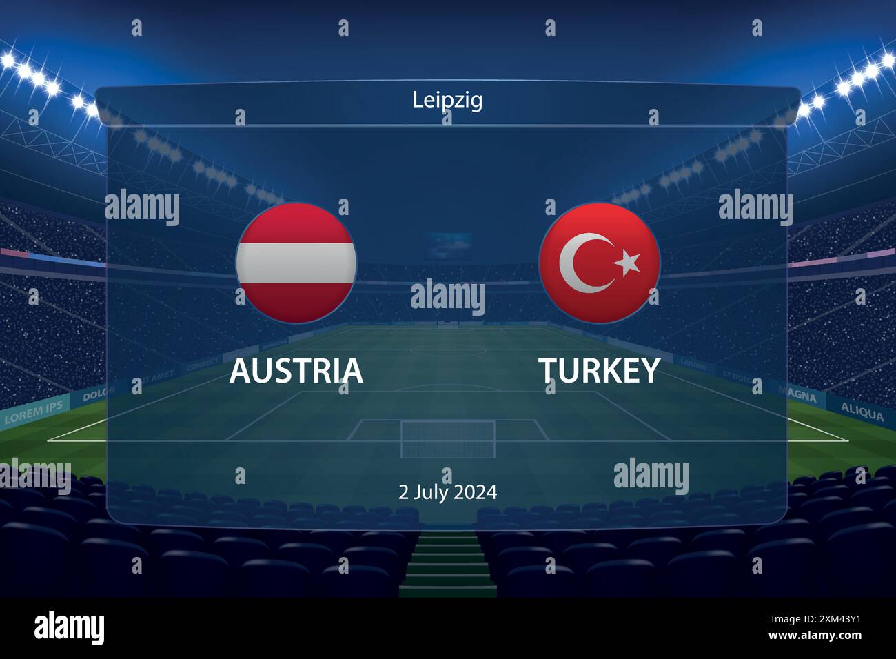 Austria vs Turkey. Europe football tournament 2024, Soccer scoreboard ...