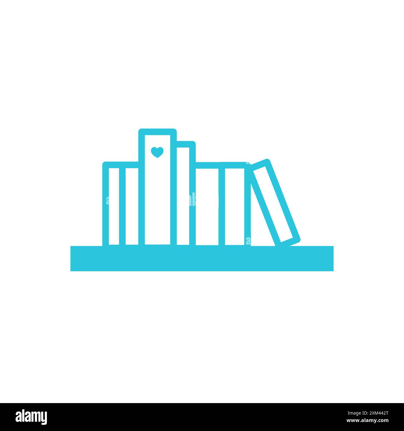 Book shelf icon, Isolated on white background. From blue icon set Stock ...