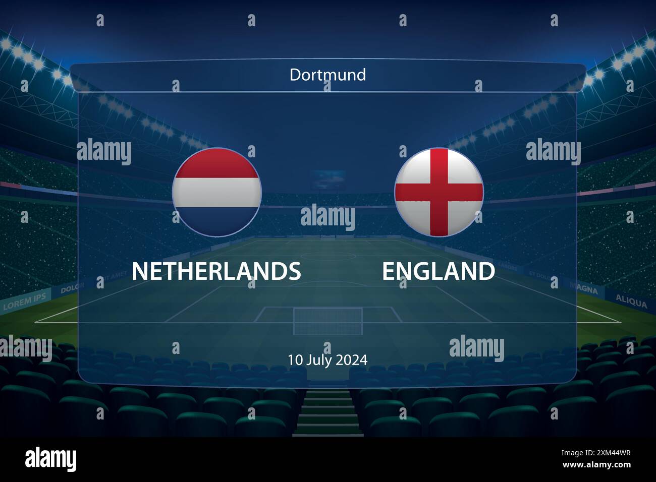 Spain vs England. Soccer scoreboard broadcast graphic template Stock ...