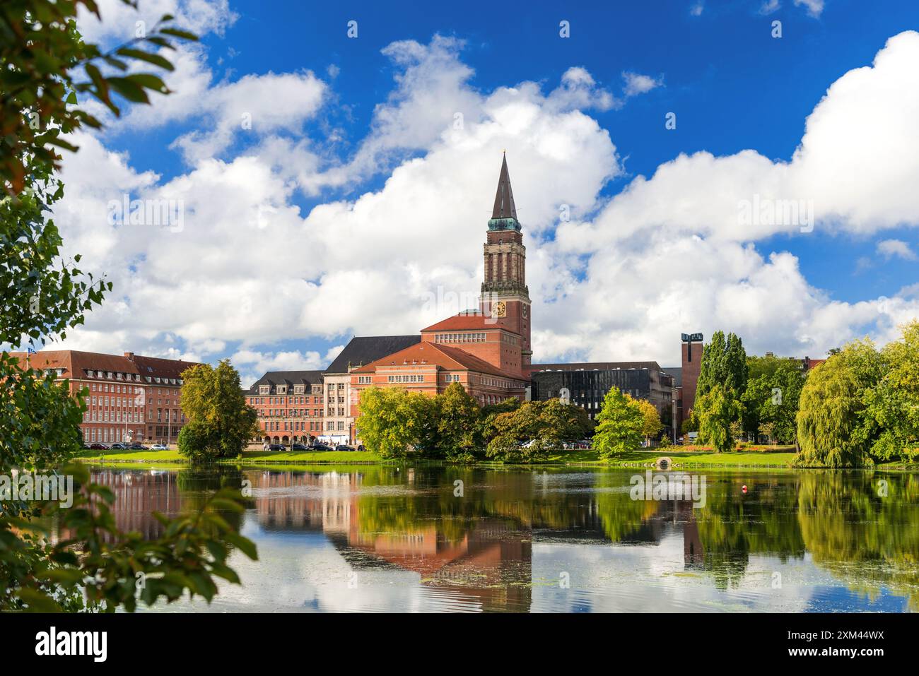 City of Kiel - City Hall Tower with Opera House at Kleinen Kiel with ...