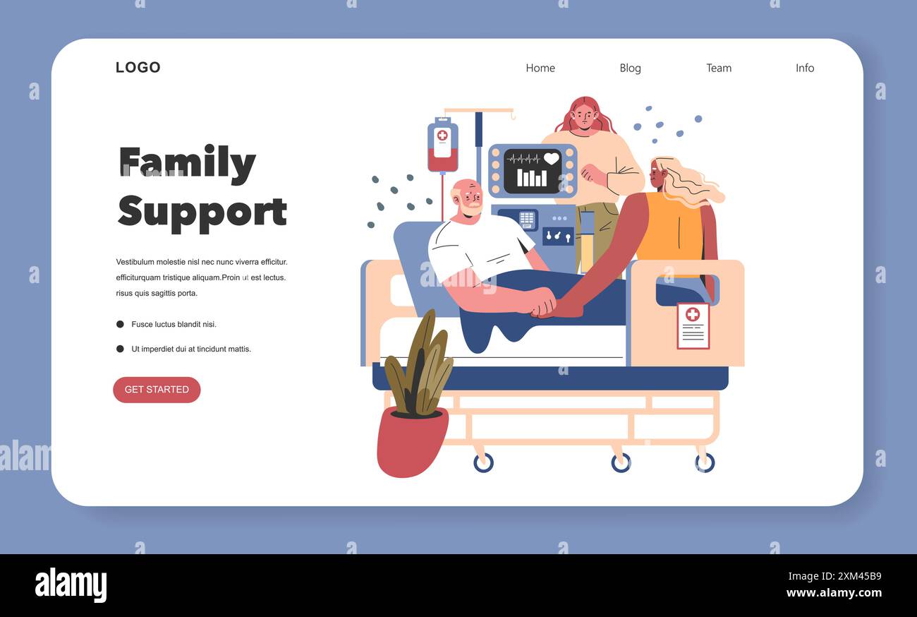 Family support concept. A patient receiving comfort from loved ones ...