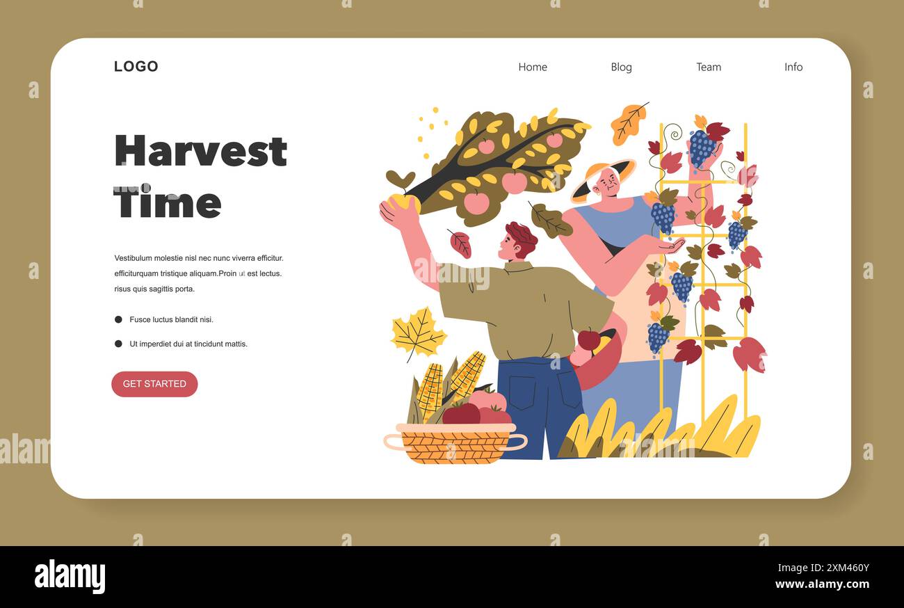 Welcome Fall concept. An illustration featuring people gathering an ...