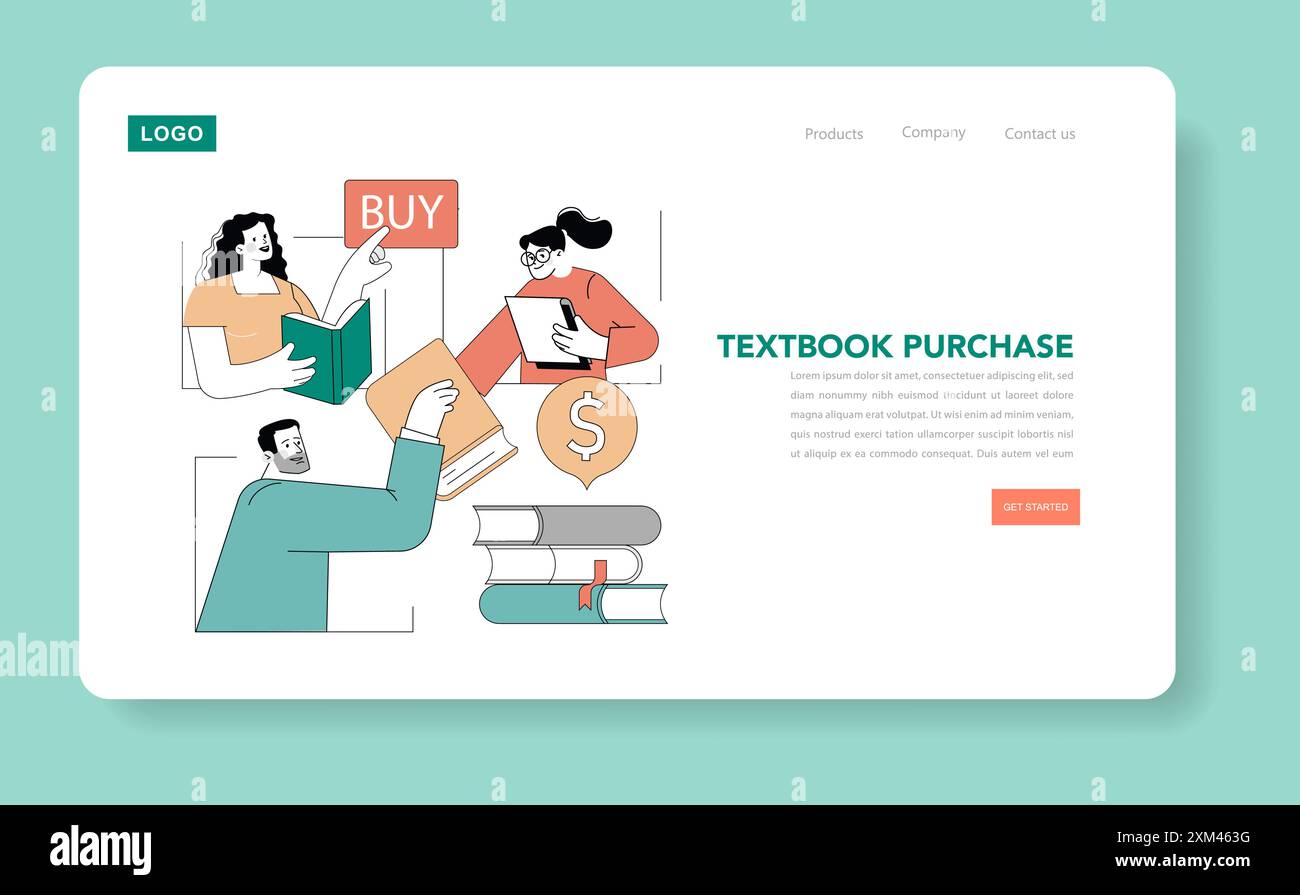 Online textbook purchasing concept. Students engage in buying and ...