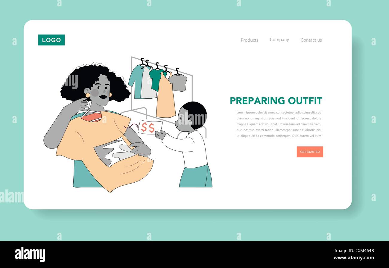 Wardrobe selection concept. A person contemplates which outfit to wear ...