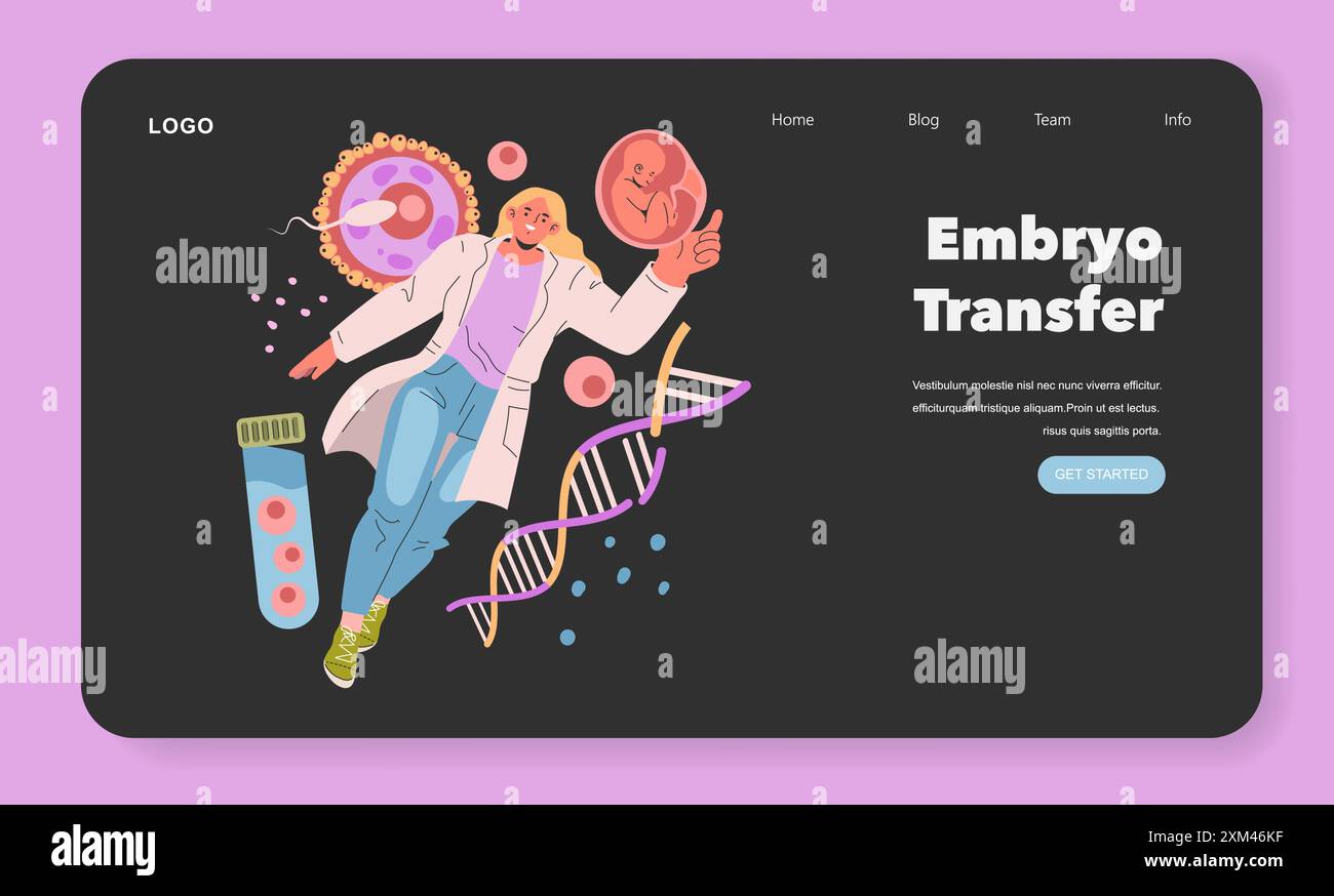 Embryo Transfer concept. A scientist showcasing the process of assisted ...