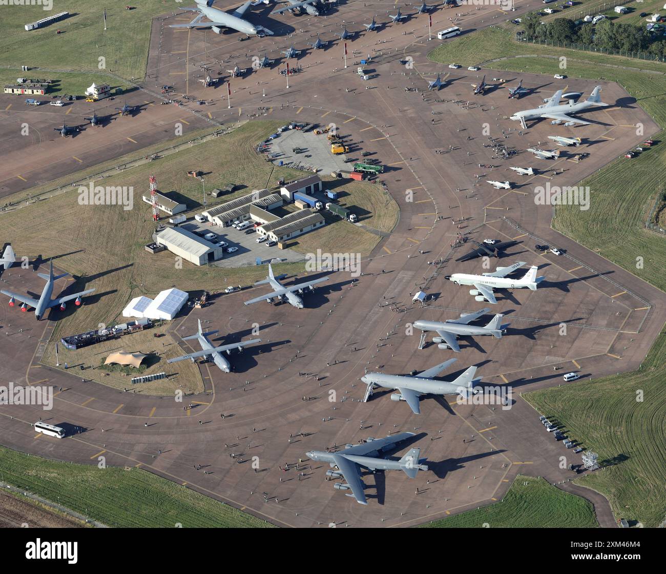 Aerial view of aircraft in the static display at the annual Royal ...