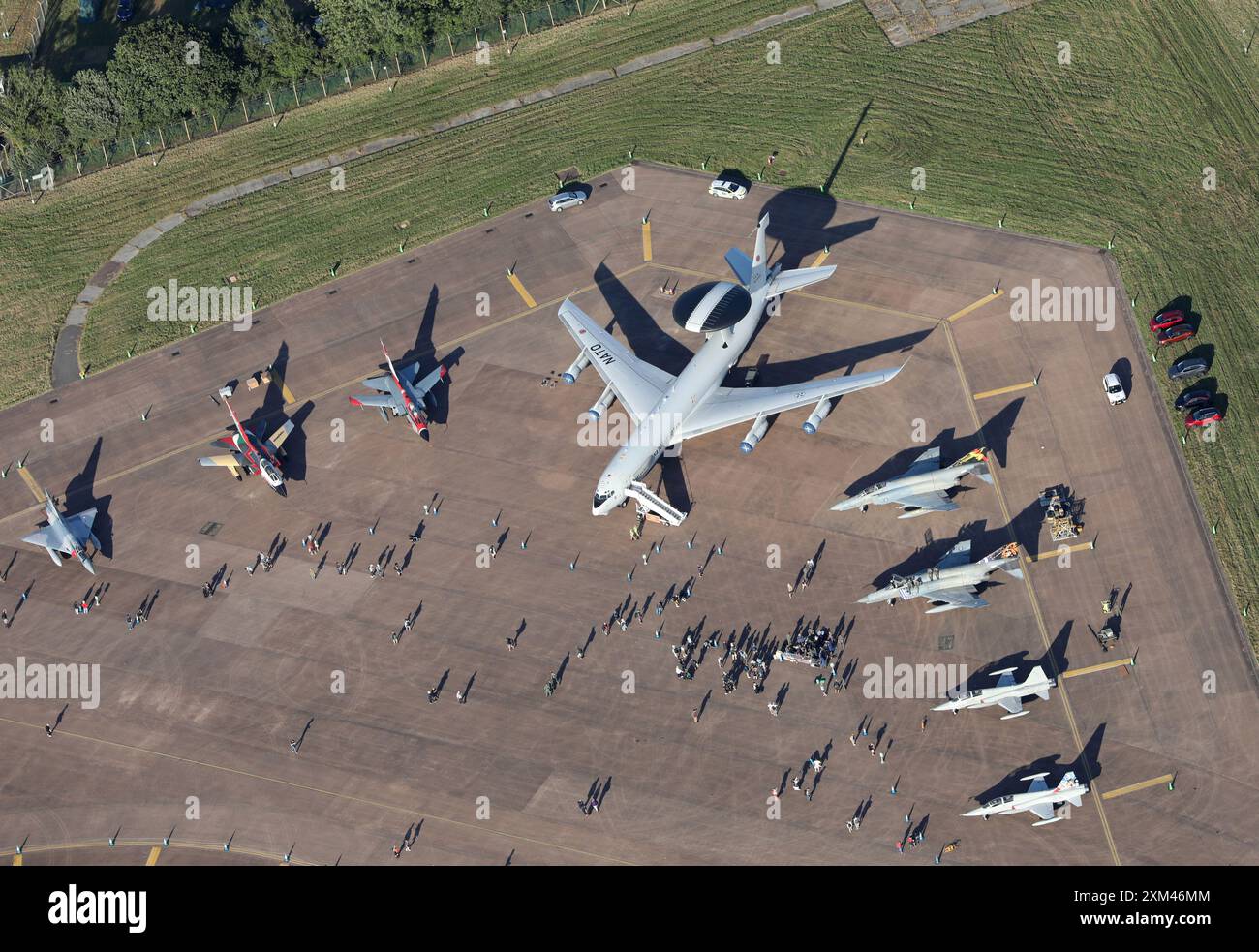 Aerial view of aircraft in the static display at the annual Royal ...