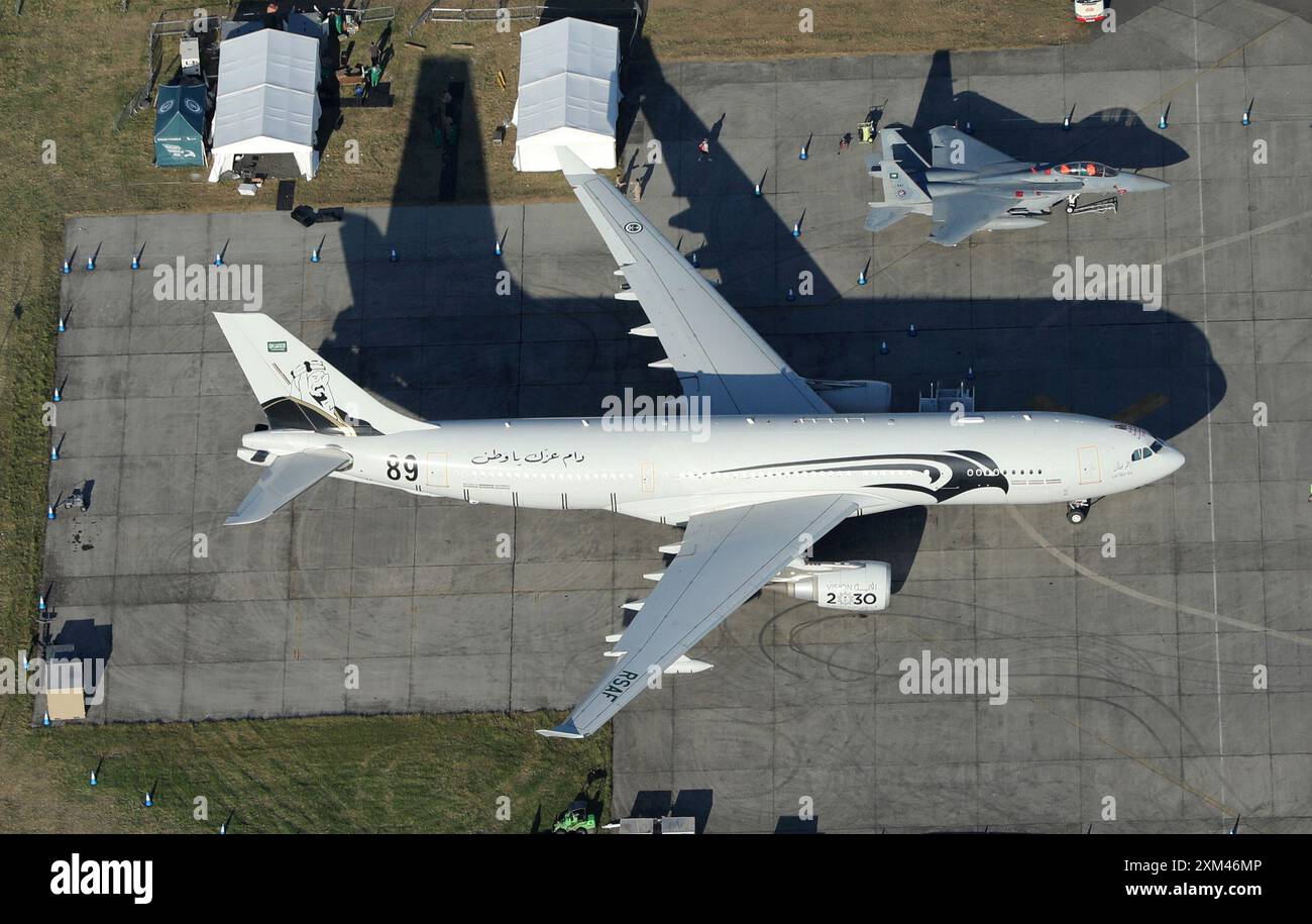 Aerial view of aircraft in the static display at the annual Royal ...