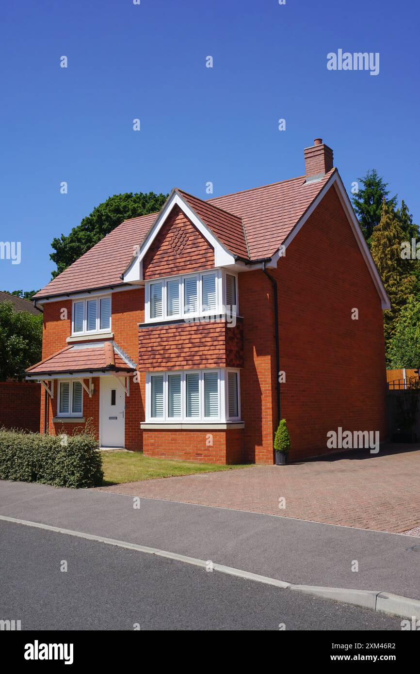 New build house in the UK. family home on residential street Stock ...