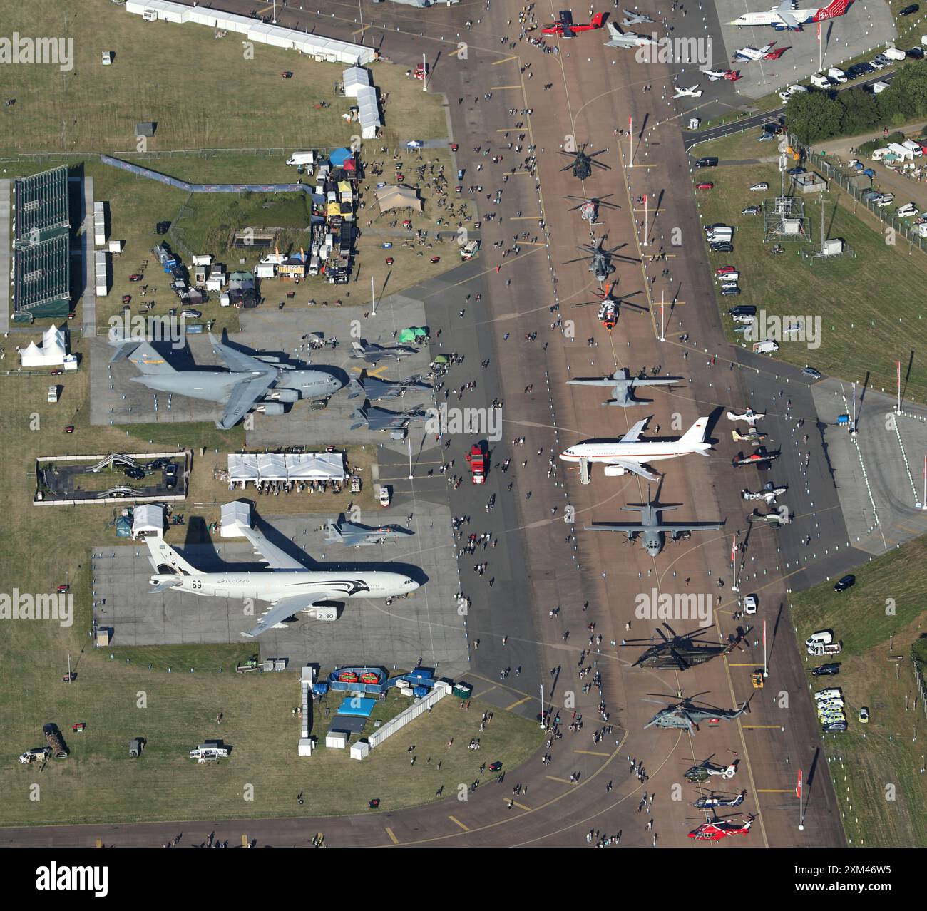 Aerial view of aircraft in the static display at the annual Royal ...