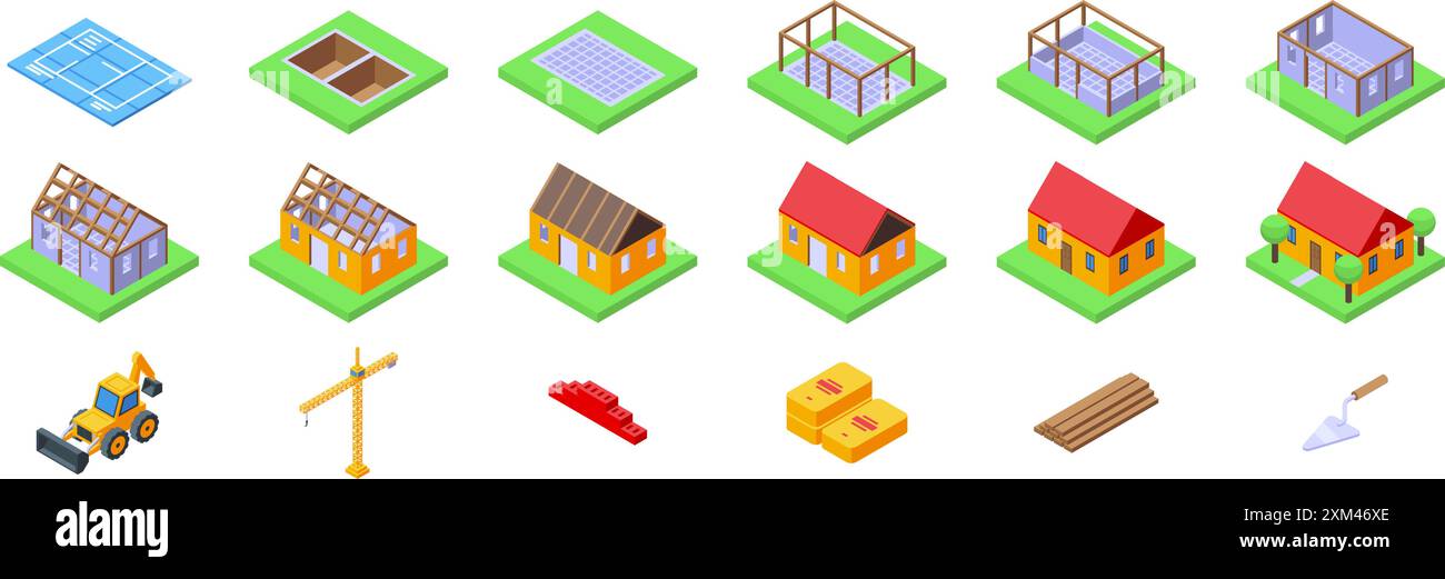 Construction site foundation building materials Stock Vector Images - Alamy