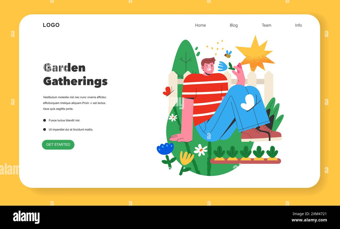 Relaxing in the garden illustration. A serene outdoor scene captures ...