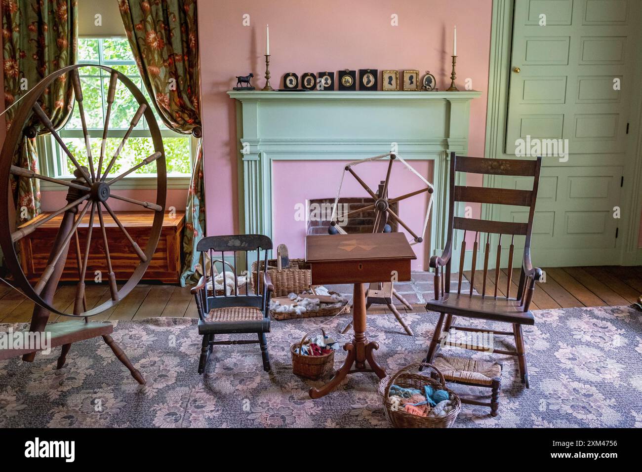 Interior of the Wylie House Museum in Bloomington, Indiana, USA. Andrew ...